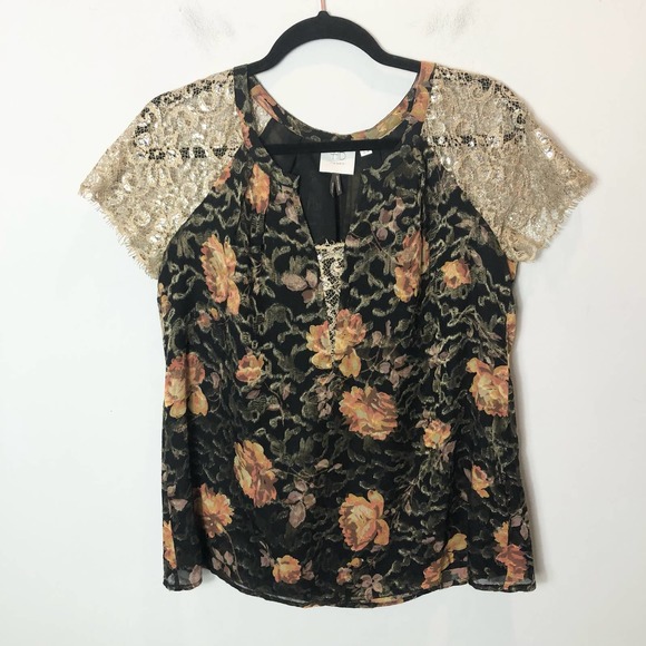 HD in Paris | Tops | Hd In Paris Black Floral Top | Poshmark